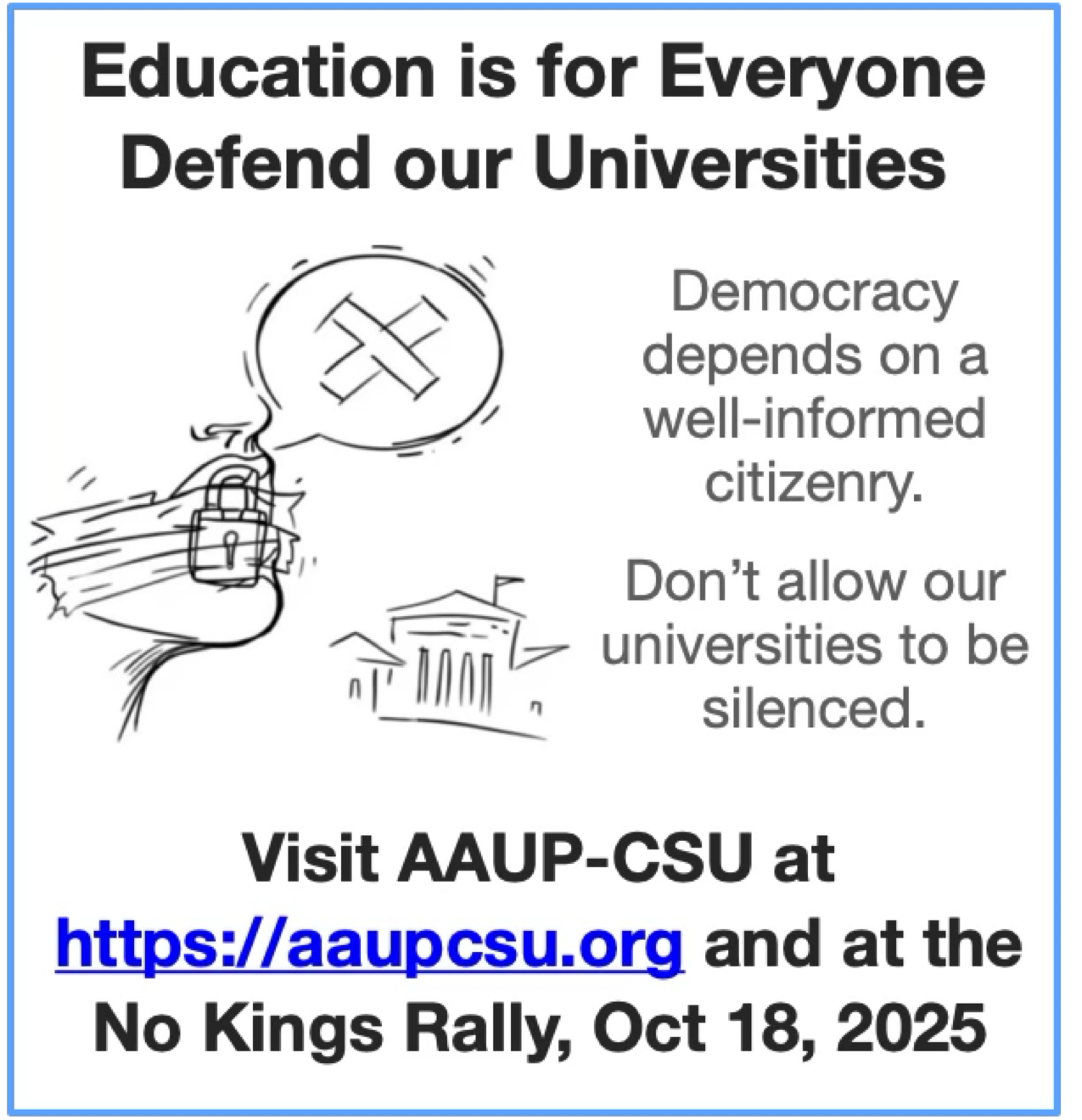 AAUP-CSU suggestions for No Kings rally signs | American Association of ...